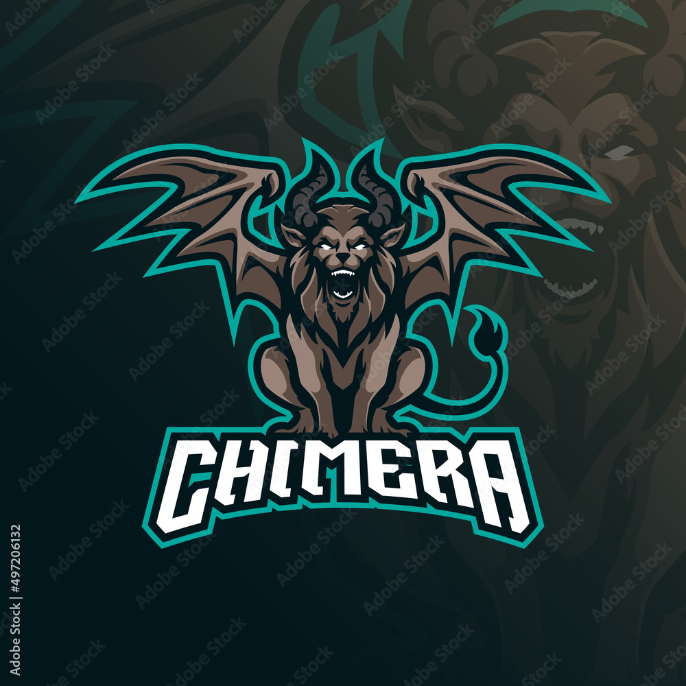 Chimera mascot logo design with modern illustration concept style for ...