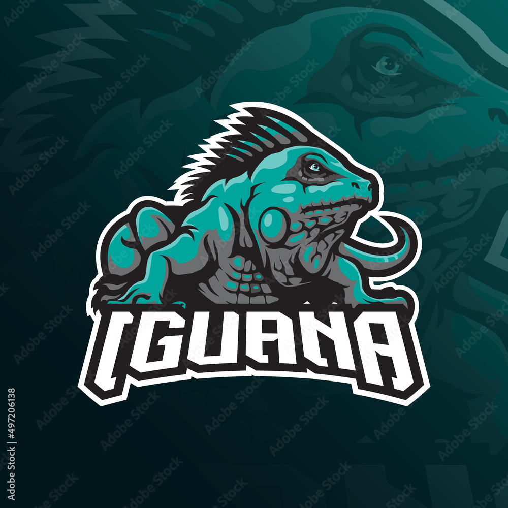 Iguana mascot logo design with modern illustration concept style for ...