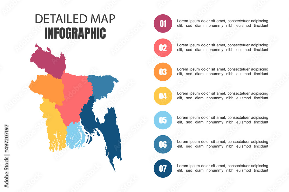 Modern Detailed Map Infographic of Bangladesh Stock Vector | Adobe Stock