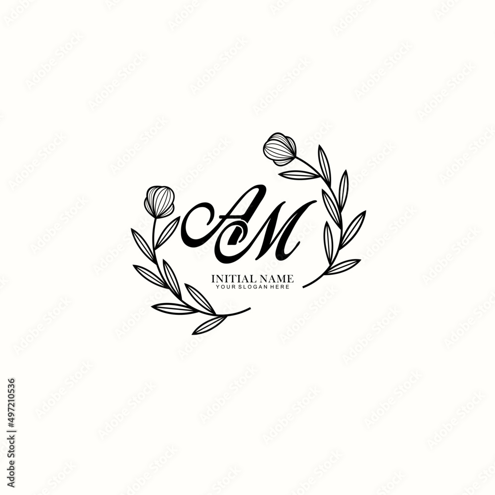 AM Initial letter handwriting and signature logo. Beauty vector initial ...