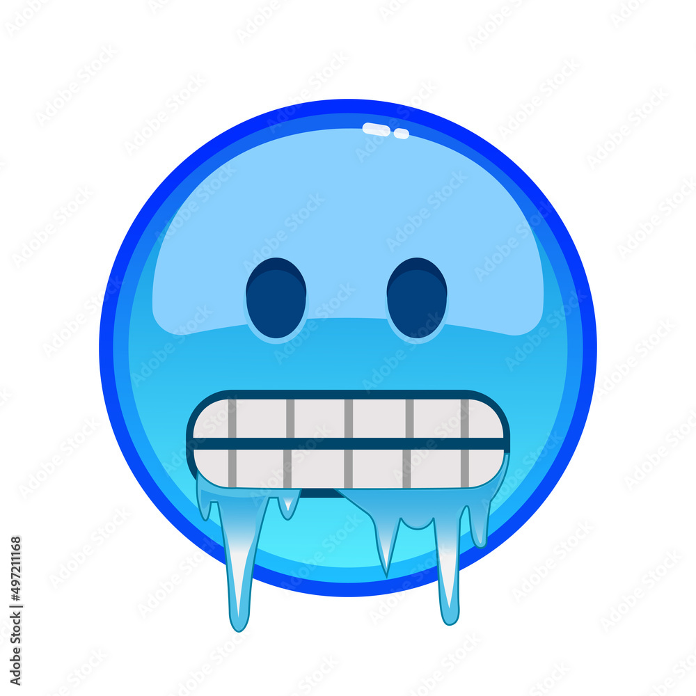 cold frozen emoji with ice on face vector blue icon eps10 Stock Vector ...