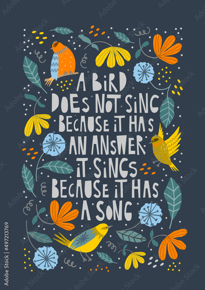 1a bird does not sing print Stock Vector | Adobe Stock