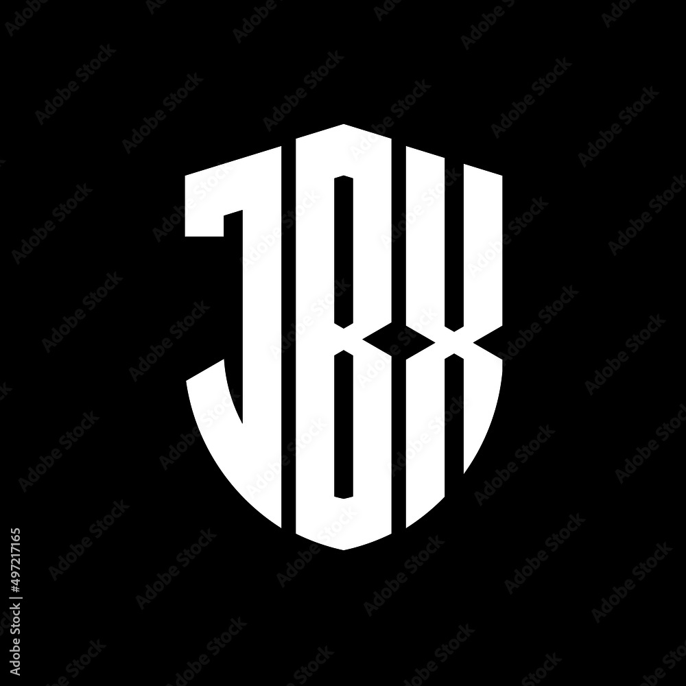 JBX letter logo design. JBX modern letter logo with black background ...