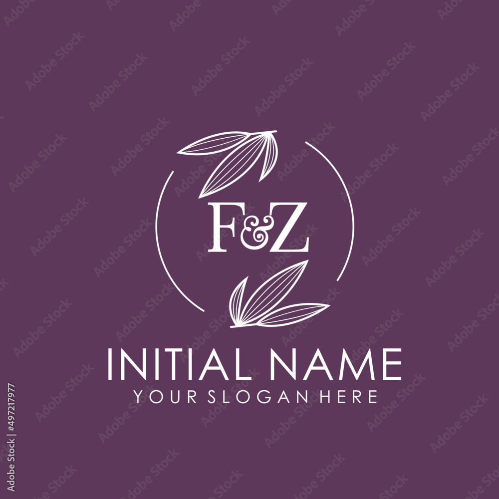 FZ Beauty vector initial logo art handwriting logo of initial signature ...
