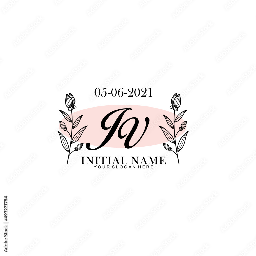 JV Initial letter handwriting and signature logo. Beauty vector initial ...