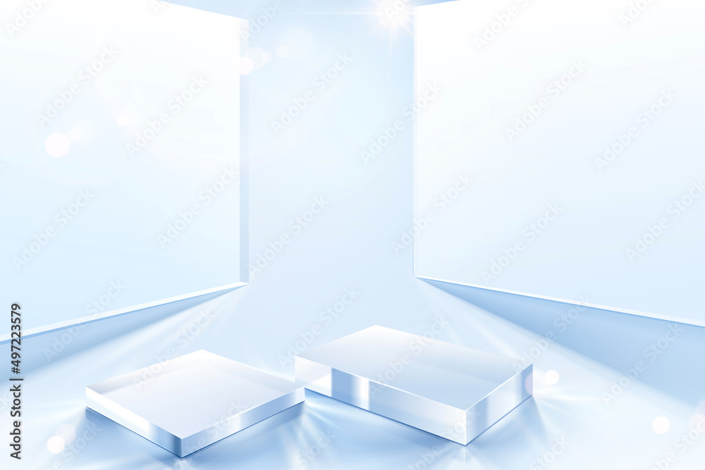 3d glass stage background design Stock Vector | Adobe Stock