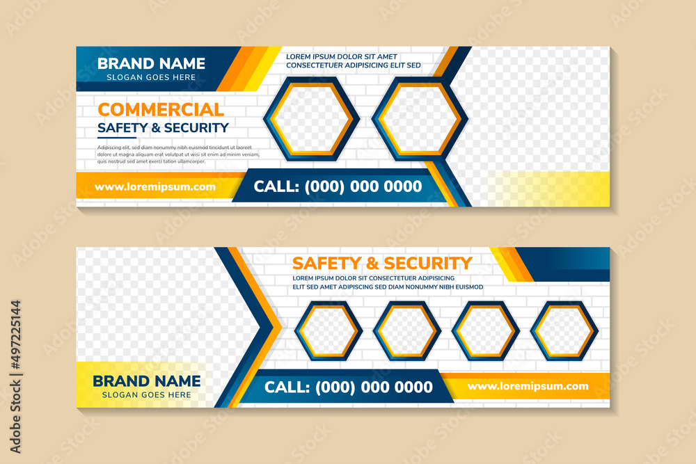 commercial safety and security banner, safety first, health and safety ...