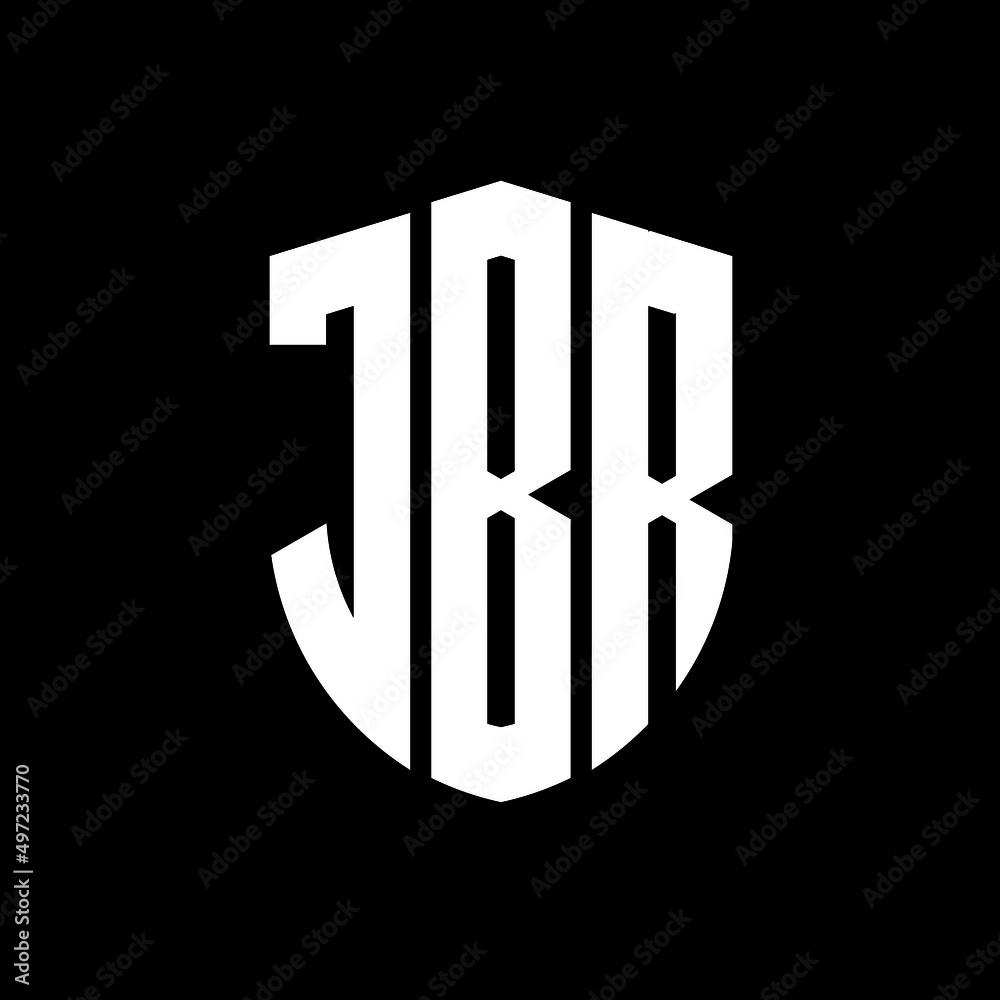 JBR letter logo design. JBR modern letter logo with black background ...