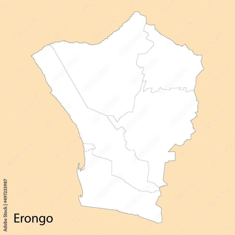 High Quality map of Erongo is a region of Namibia Stock Vector | Adobe ...