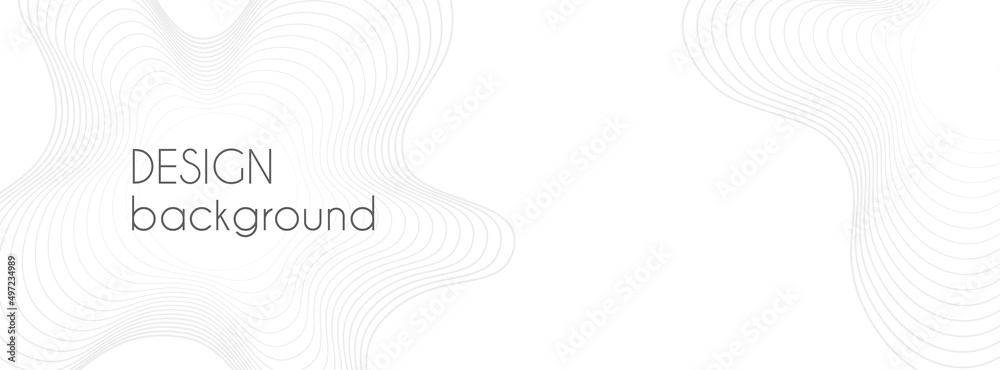Abstract white long vector banner. Wavy minimal background for ...