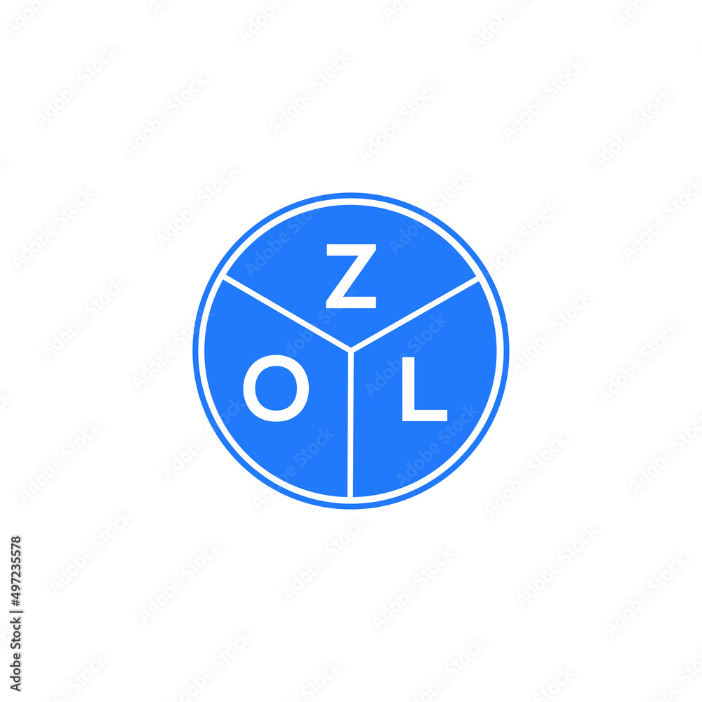 ZOL letter logo design on white background. ZOL creative circle letter ...