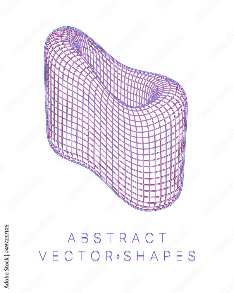 Geometric Shape For Design Wireframe Illustration Molecular Grid 3d