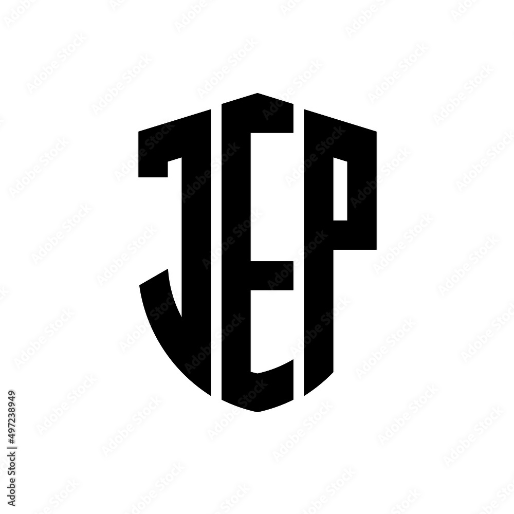 KEP letter logo design. KEP modern letter logo with black background ...