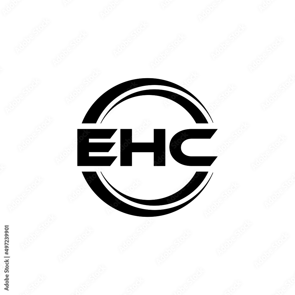 EHC letter logo design with white background in illustrator, vector ...