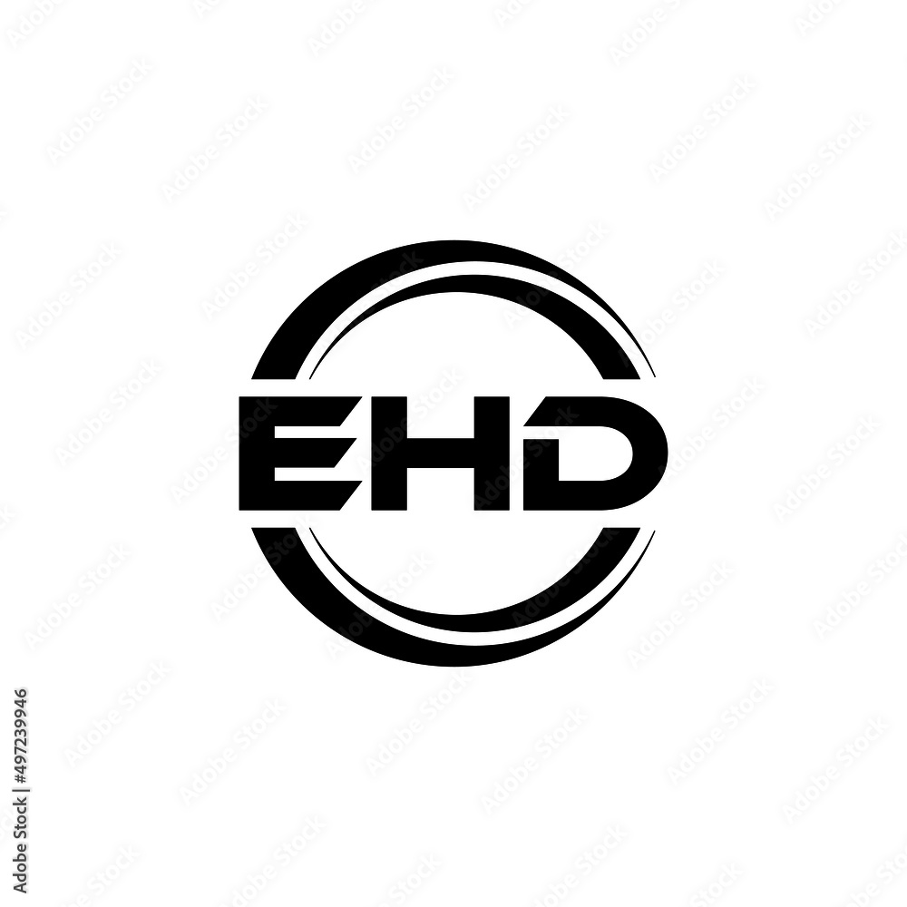 EHD letter logo design with white background in illustrator, vector ...