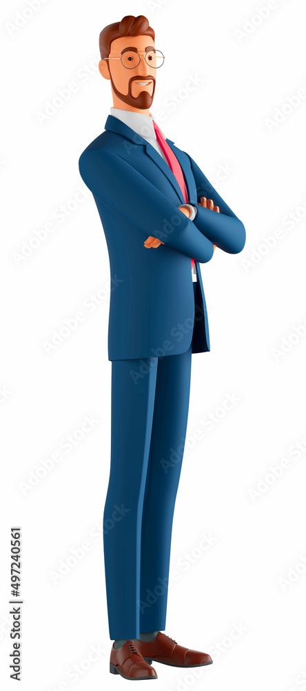 3D illustration of smiling happy man cartoon close-up portrait isolated ...