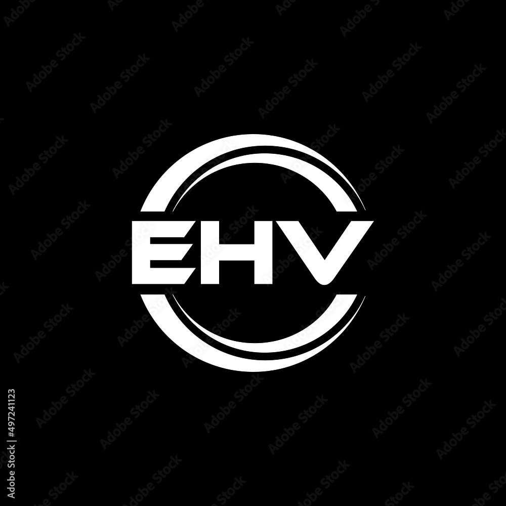 EHV letter logo design with black background in illustrator, vector ...