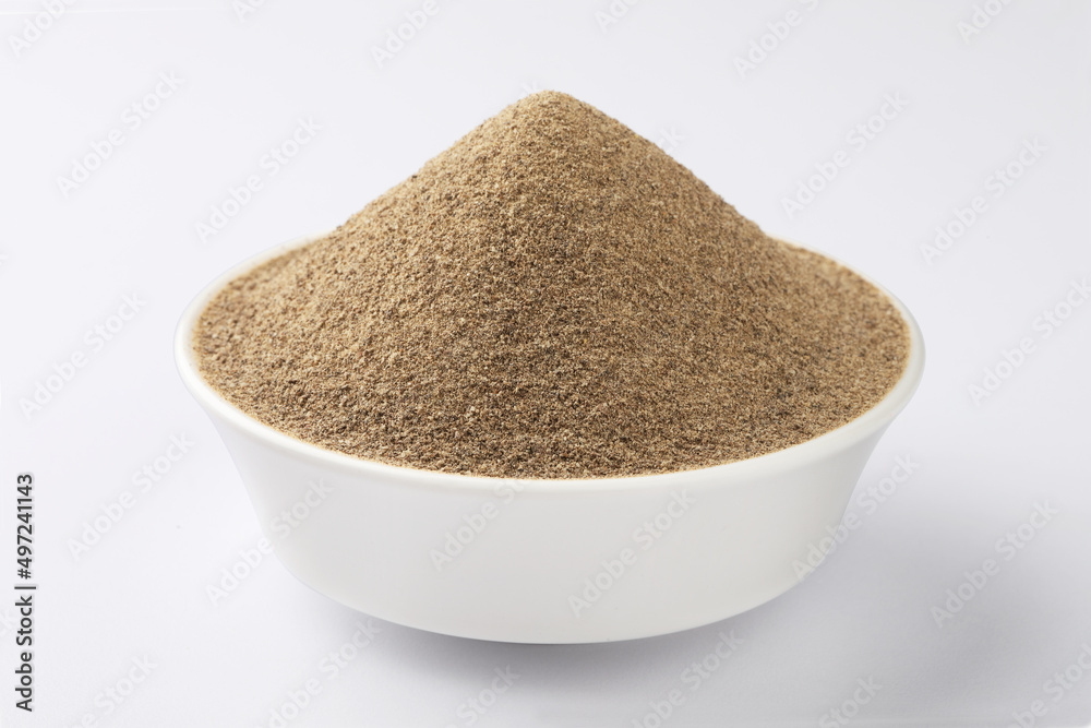 Indian spices - black pepper powder,Black pepper corns scattered on ...