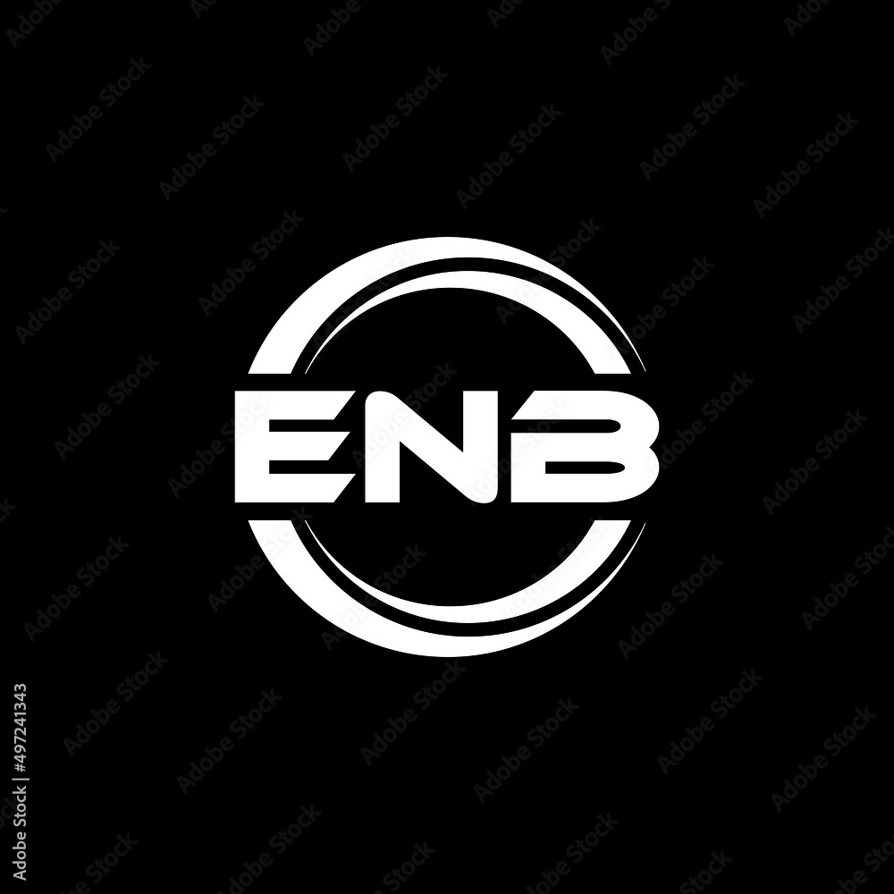 ENB letter logo design with black background in illustrator, vector ...