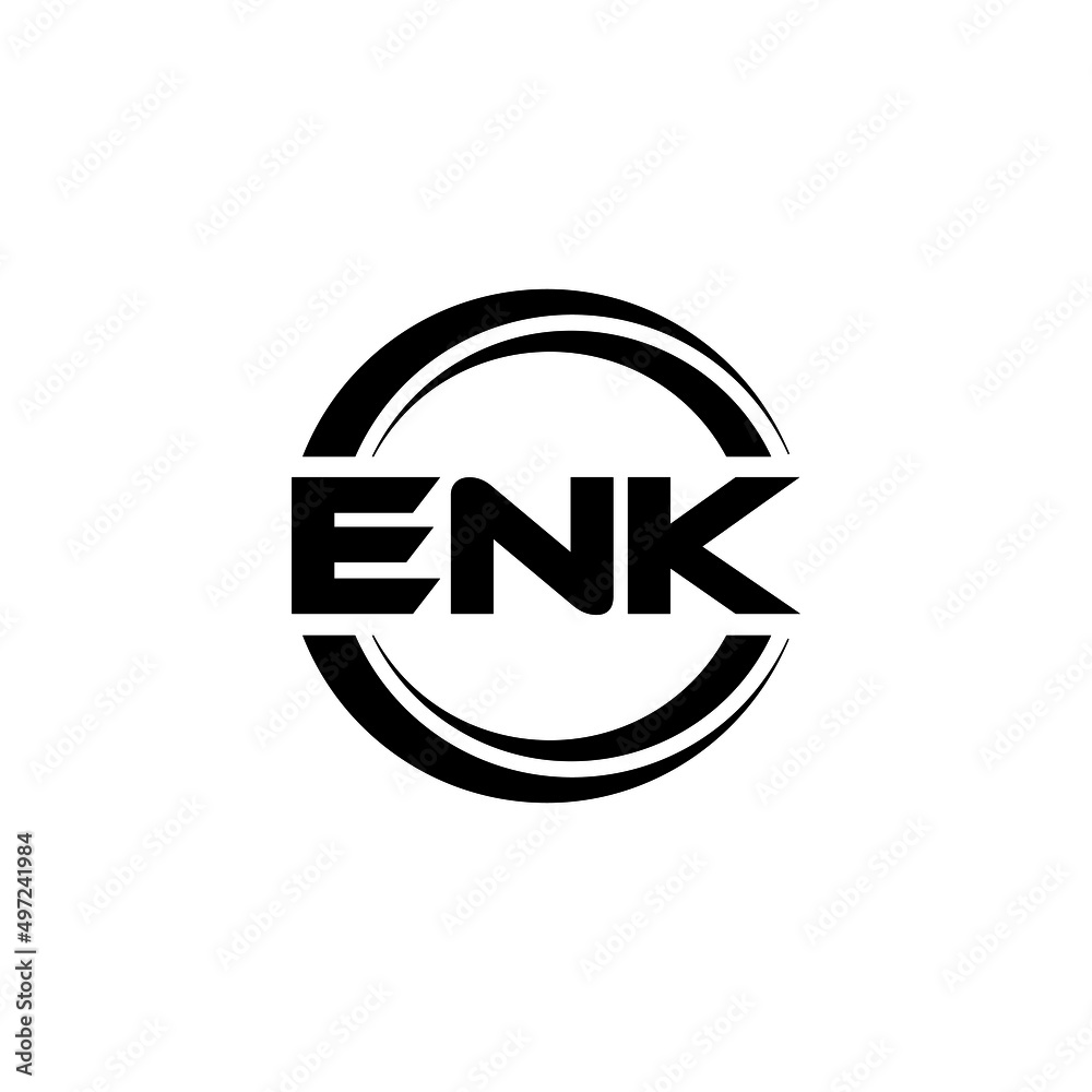 ENK letter logo design with white background in illustrator, vector ...