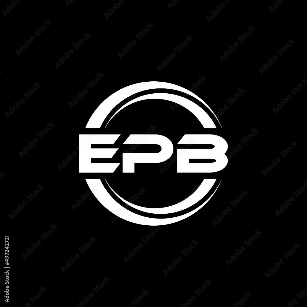 EPB letter logo design with black background in illustrator, vector ...