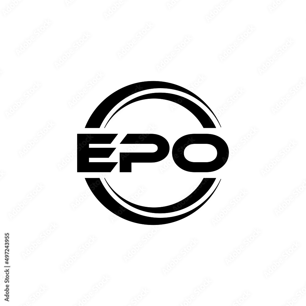 EPO letter logo design with white background in illustrator, vector ...