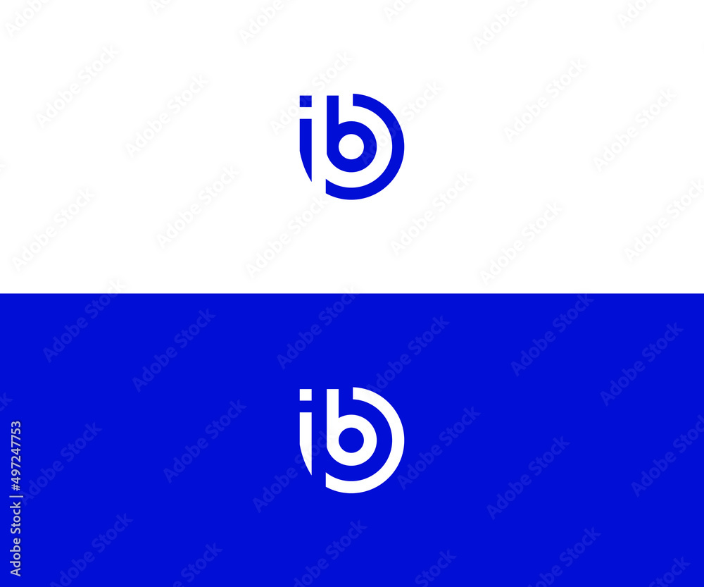 ib logo design Stock Vector | Adobe Stock