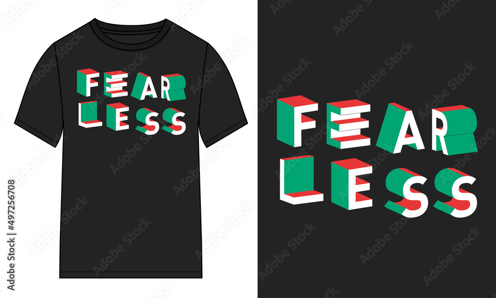 Fearless Text Typography t-shirt Chest print design Ready to print on ...