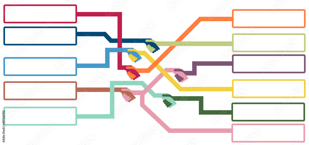 Vector background handshake. Flat design and infographics Stock Vector ...