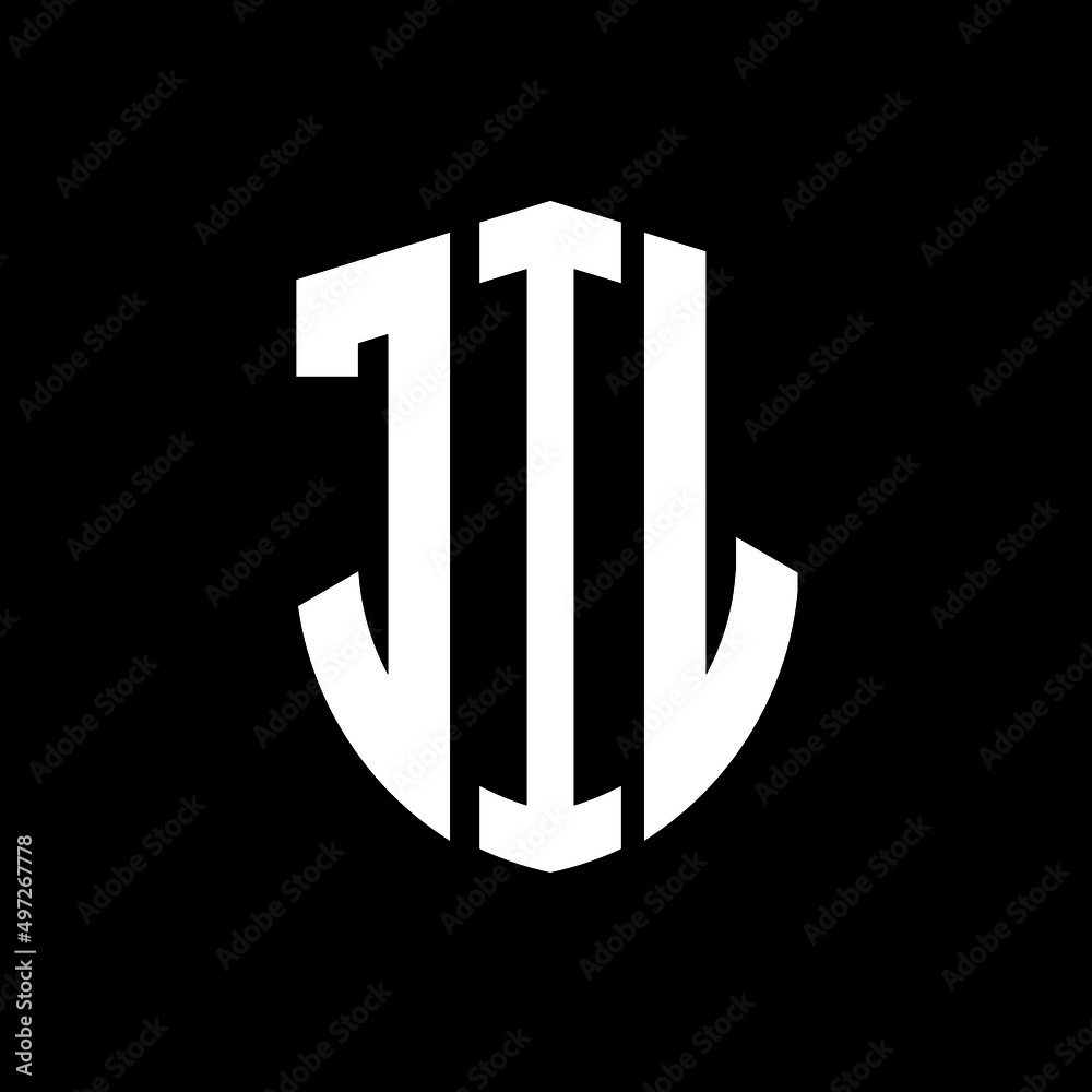 JIL letter logo design. JIL modern letter logo with black background ...