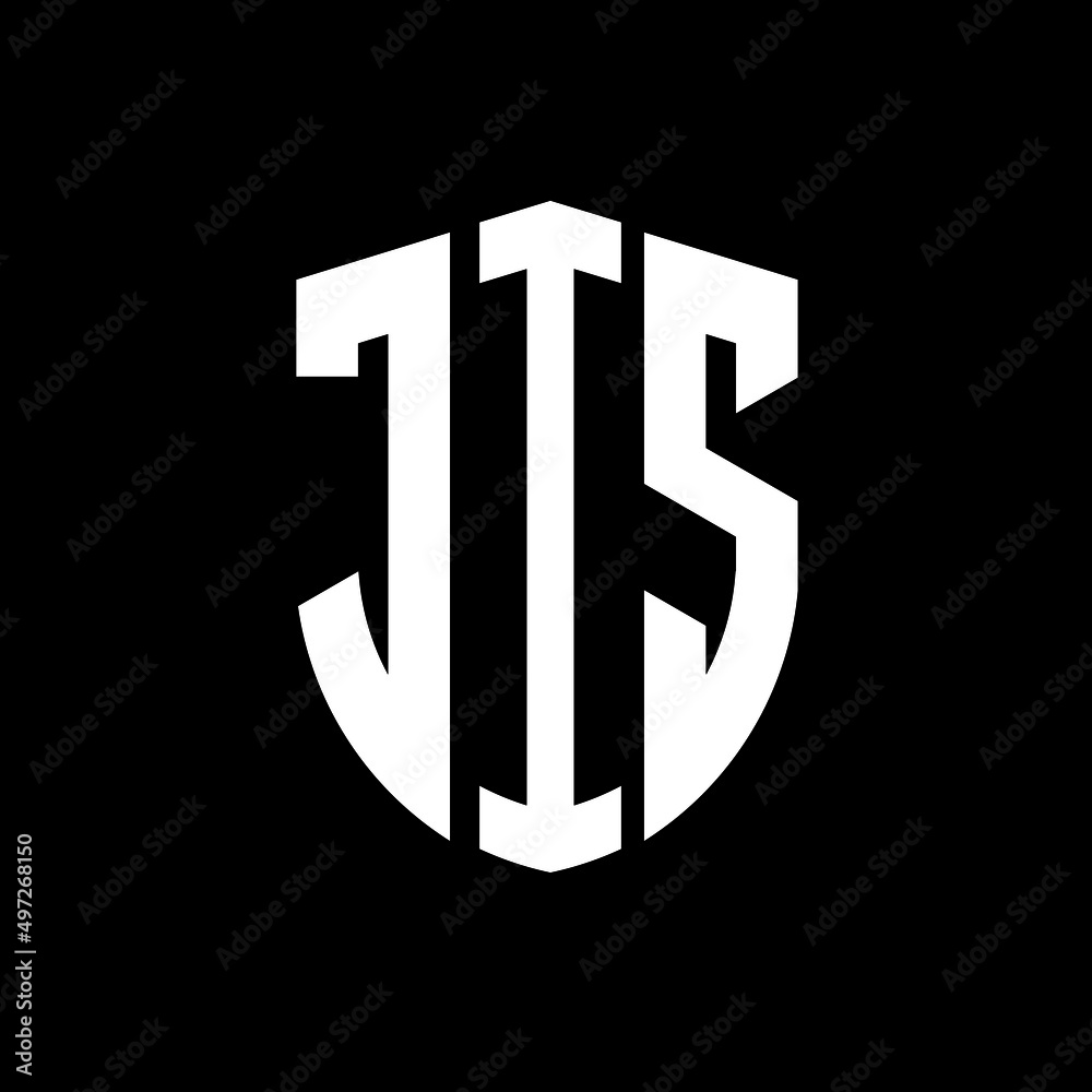 JIS letter logo design. JIS modern letter logo with black background ...
