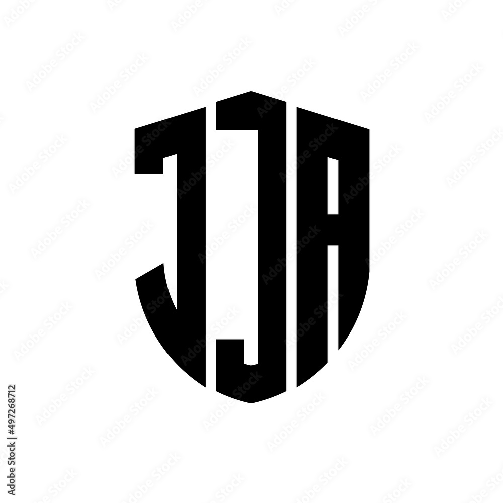 JJA letter logo design. JJA modern letter logo with black background ...