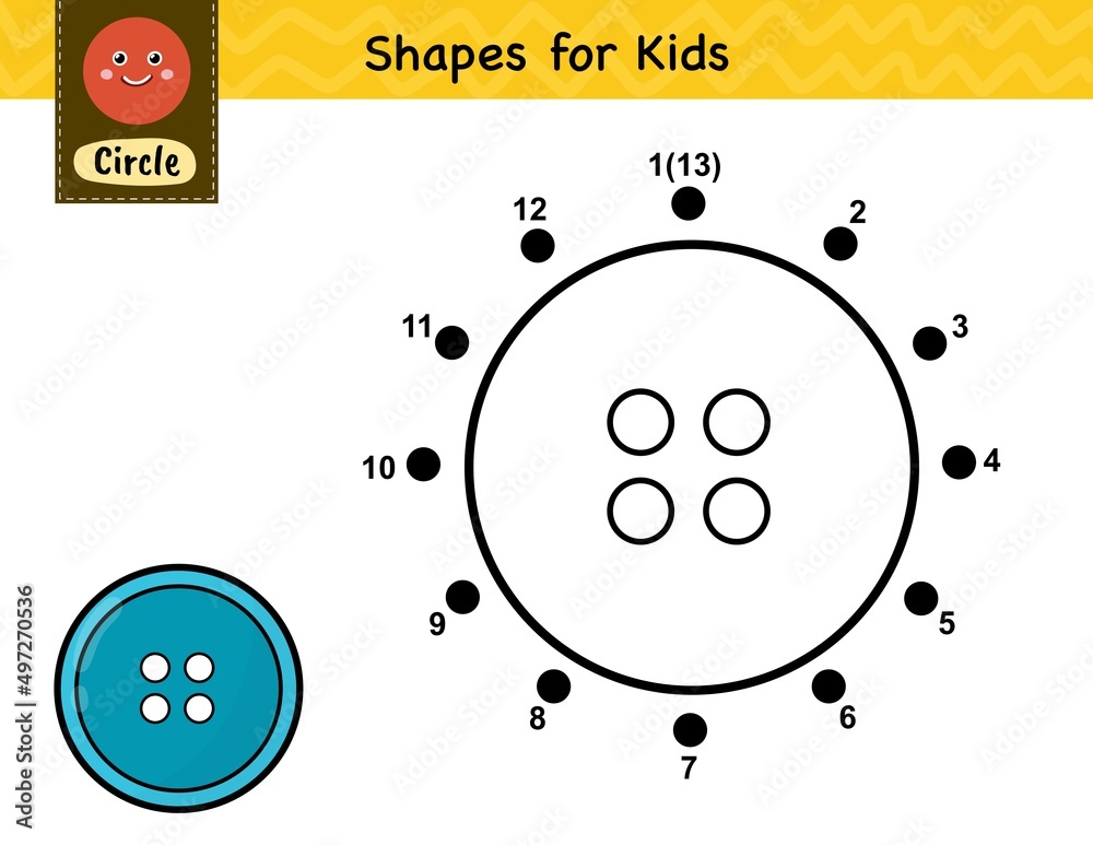 Vetor de Connect the dots and draw a button. Dot to dot number game for ...