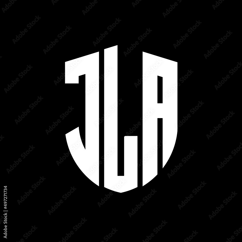 JLA letter logo design. JLA modern letter logo with black background ...