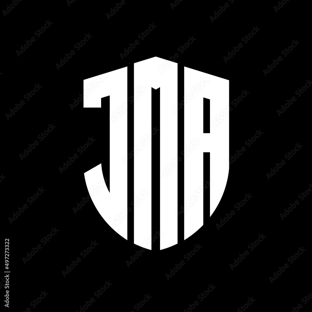 Vecteur Stock JMA letter logo design. JMA modern letter logo with black ...