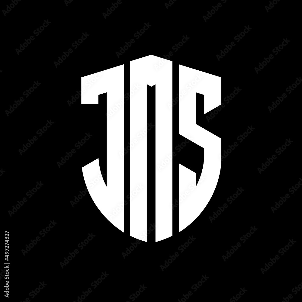 JMS letter logo design. JMS modern letter logo with black background ...