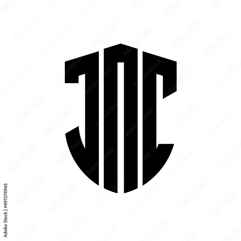 JNC letter logo design. JNC modern letter logo with black background ...