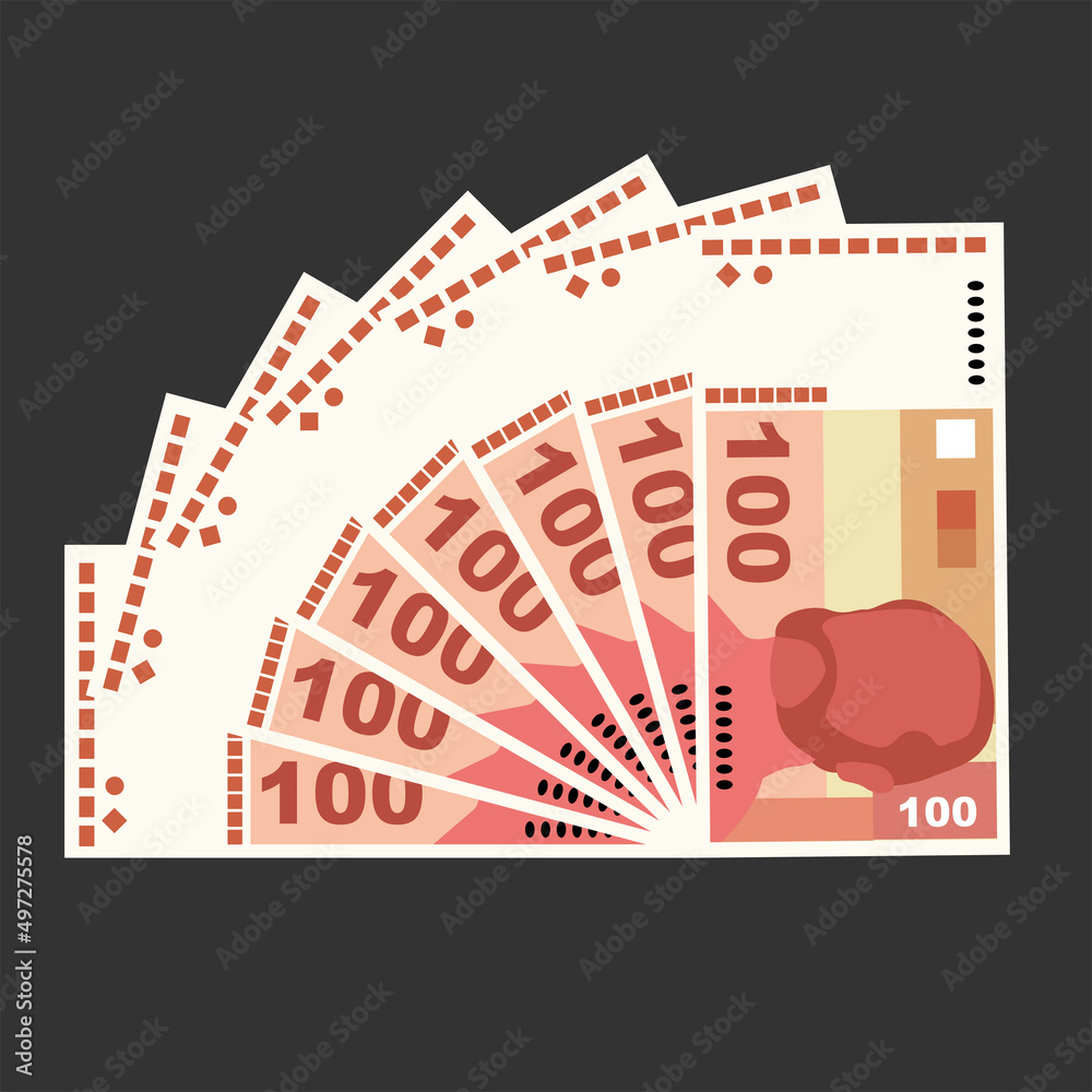 Croatian Kuna Vector Illustration. Croatia money set bundle banknotes ...