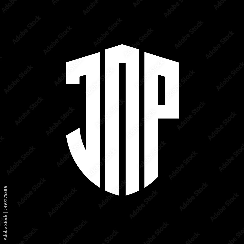 JNP letter logo design. JNP modern letter logo with black background ...