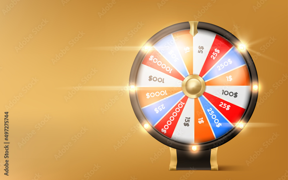 Wheel of fortune isolated vector illustration for game background and ...