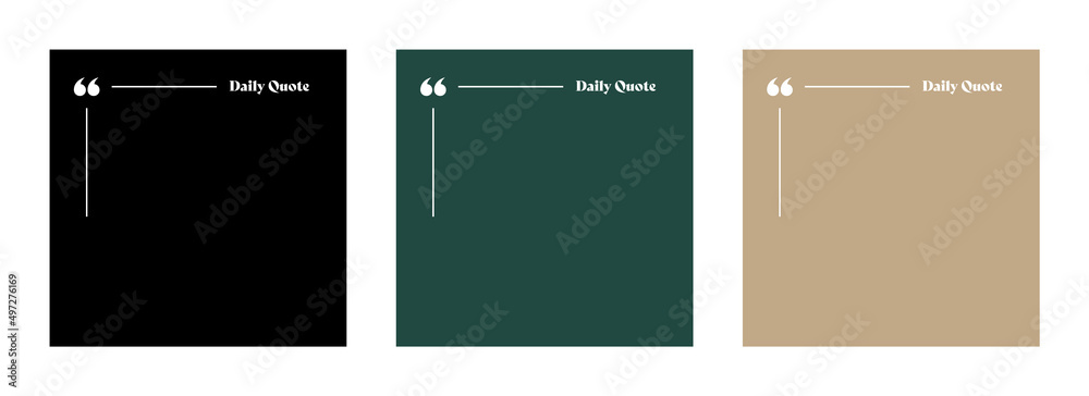 Quote Frames Blank Template Set. Modern Empty Quote Templates with Copy ...