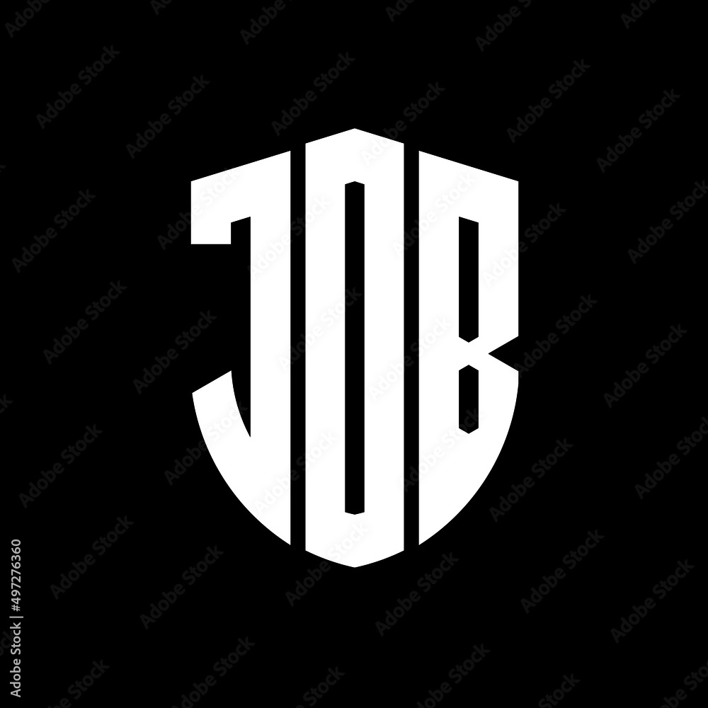 JOB letter logo design. JOB modern letter logo with black background ...