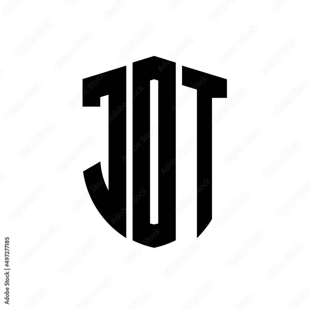 JOT letter logo design. JOT modern letter logo with black background ...