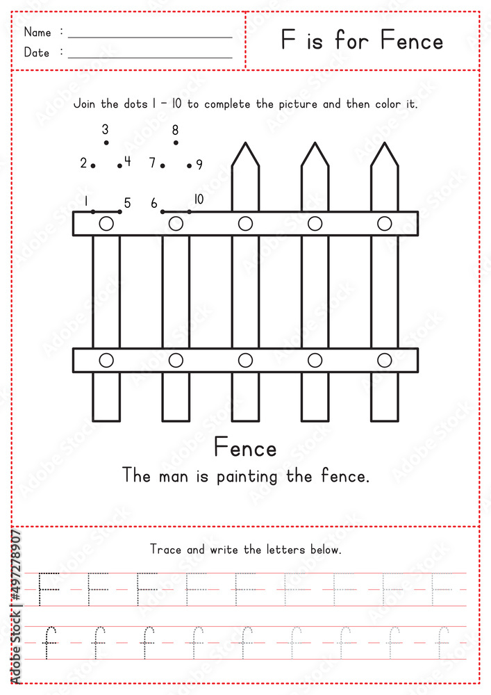 Children Learning Printable - Connecting Dot to Dot, Coloring, Reading ...