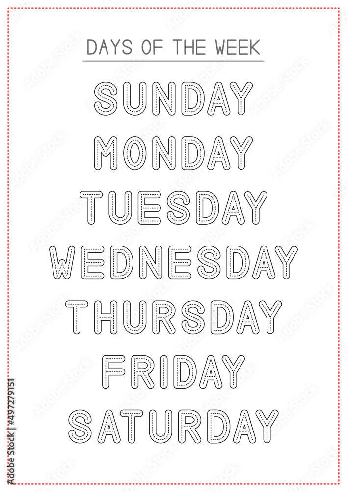 Days Of The Week Poster Printable