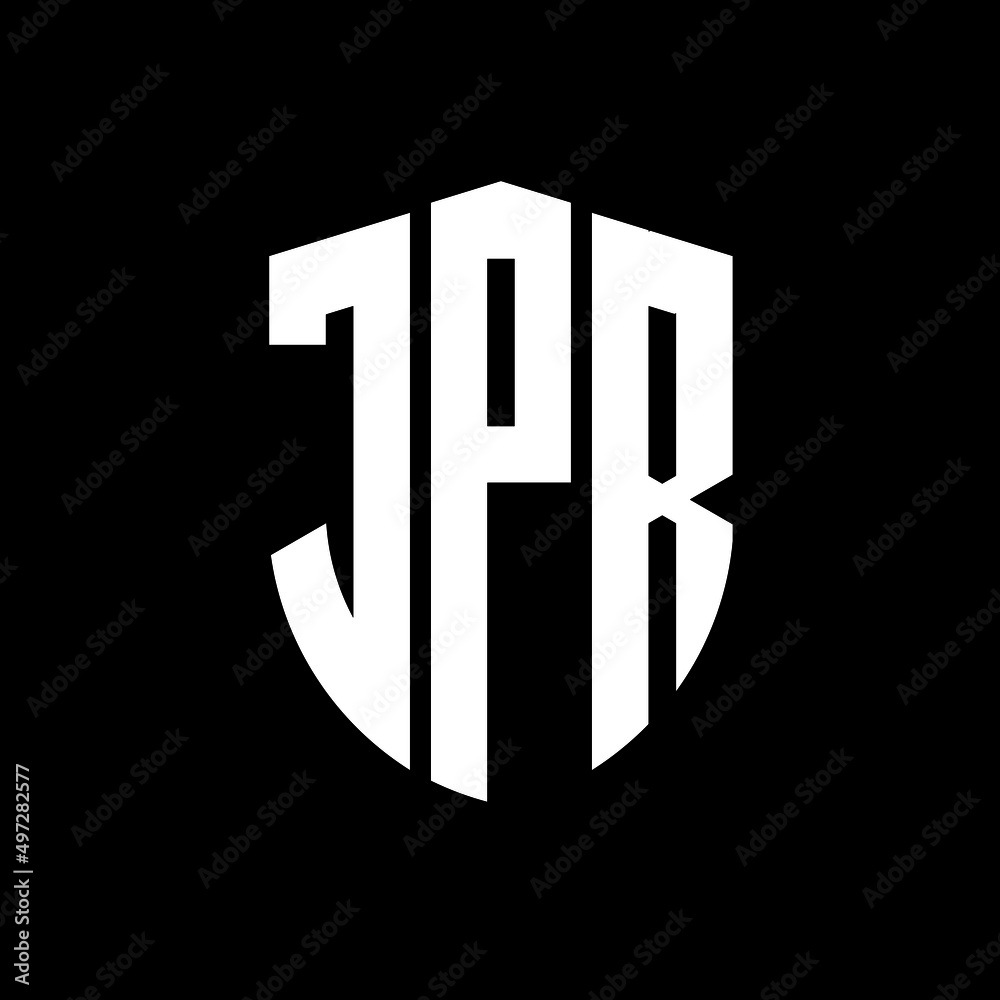 JPR letter logo design. JPR modern letter logo with black background ...
