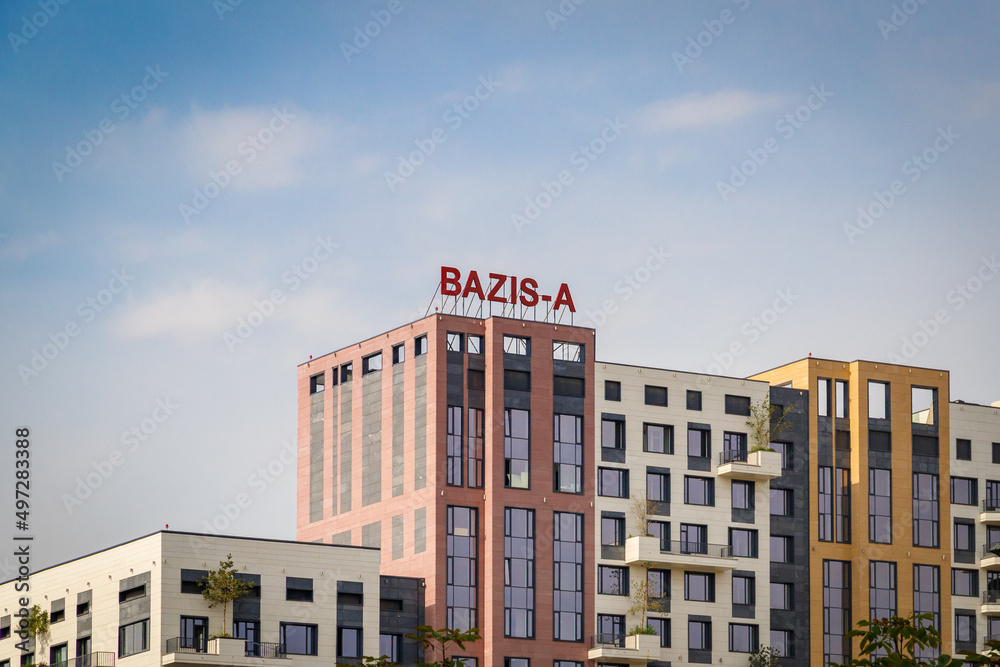 BAZIS-A logo on the new business class residential complex METROPOLE ...