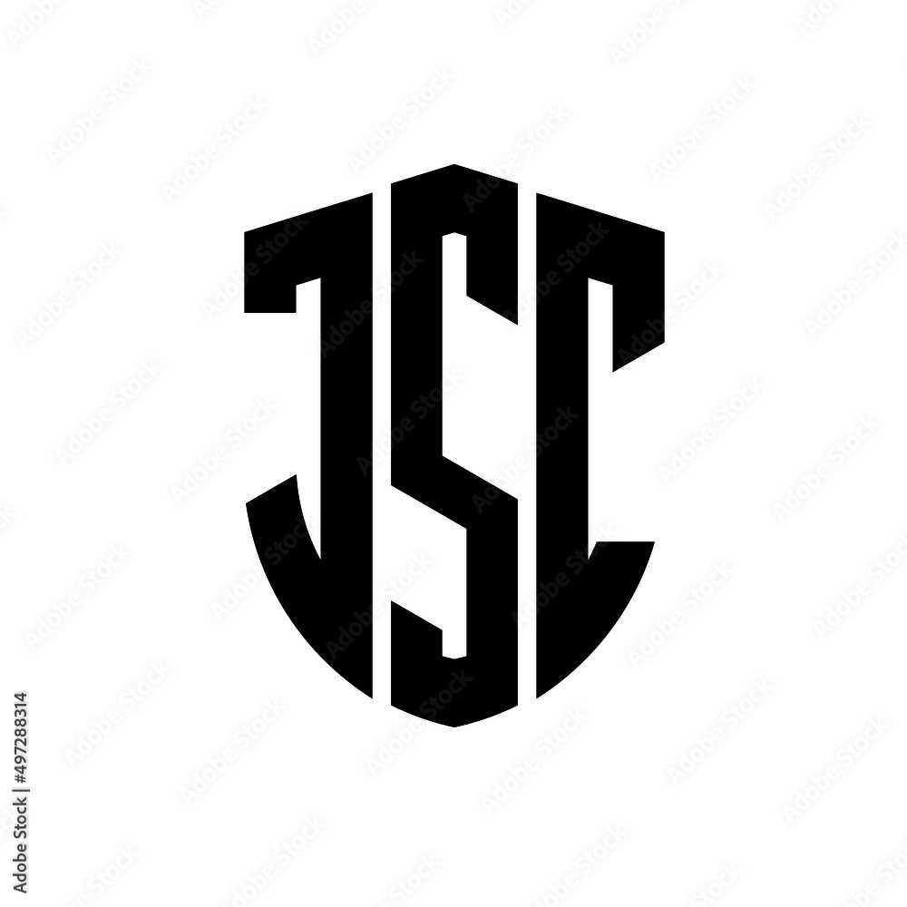 JSC letter logo design. JSC modern letter logo with black background ...