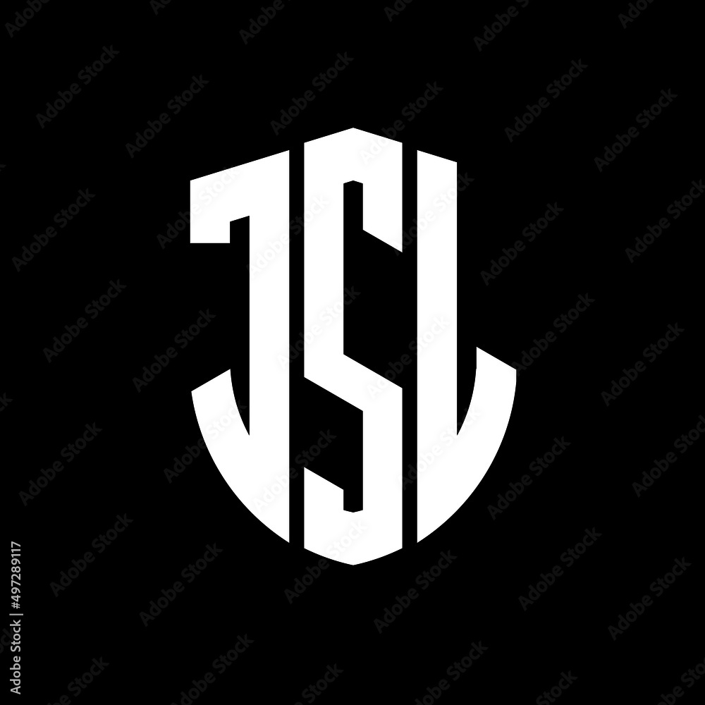 JSL letter logo design. JSL modern letter logo with black background ...