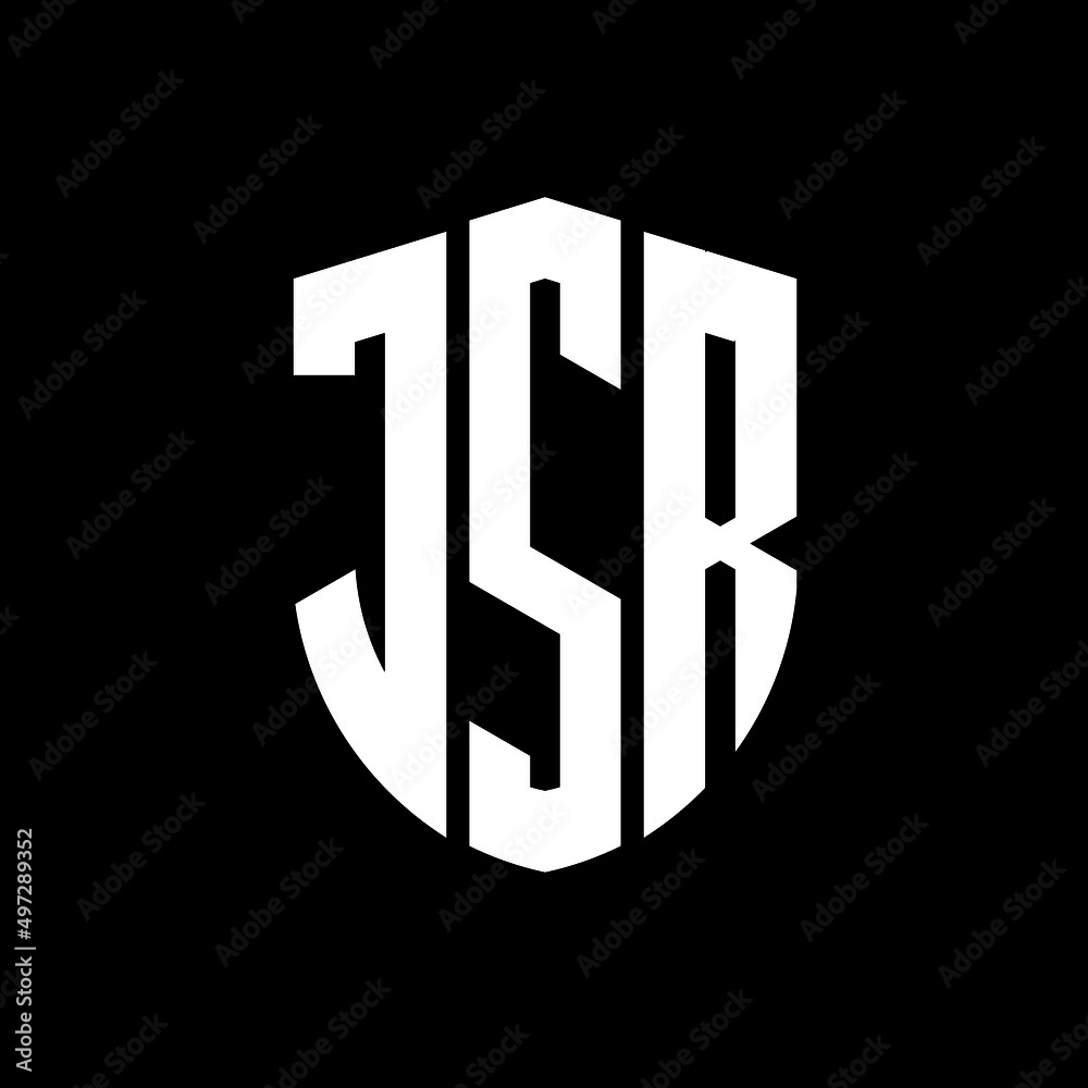 JSR letter logo design. JSR modern letter logo with black background ...